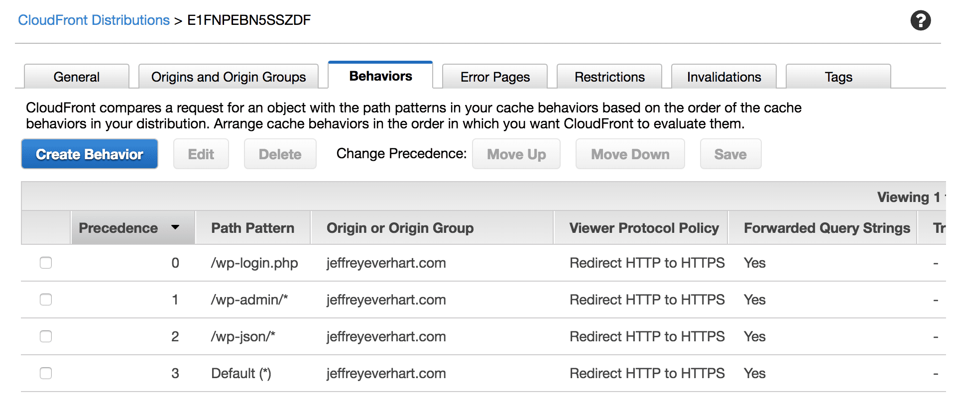 Setup AWS CloudFront for WordPress | Scaling this Blog - Jeff Everhart Jeff Everhart
